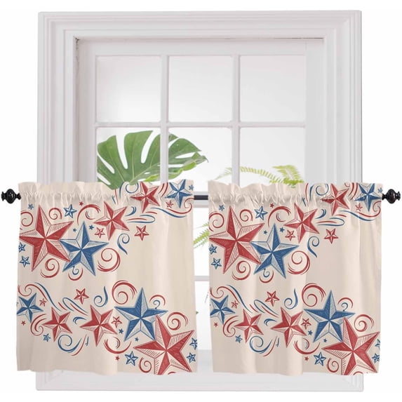 American Star Curtains 36 Inch Length 2 Panels, Bedroom Short Curtains ...
