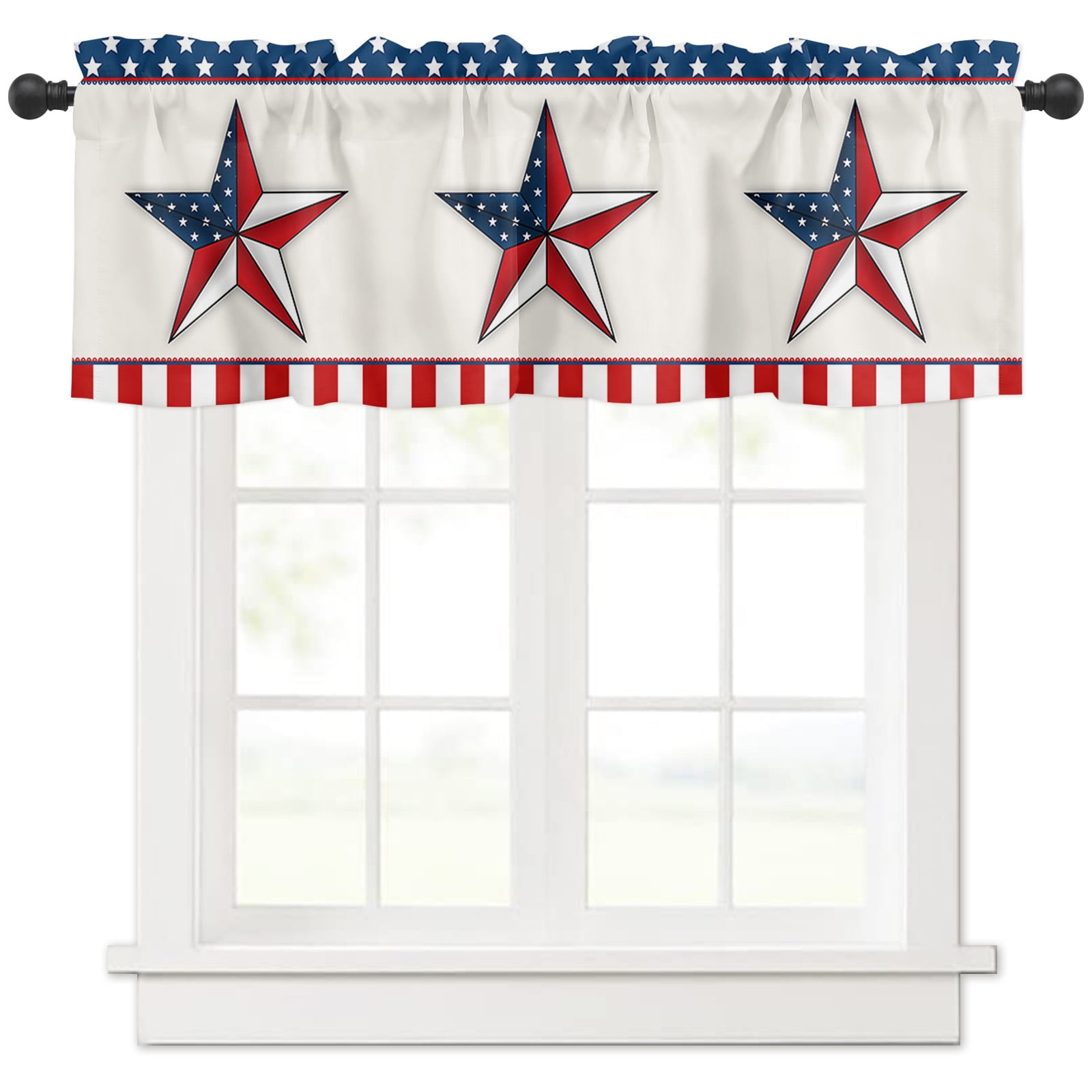 American Star Independence Flag Day Valances for Windows Farmhouse ...