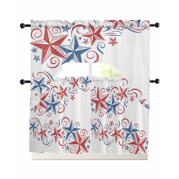 American Star Modern Kitchen Curtains Sets 36 Inch Length with Valance ...
