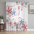 American Star Modern Sheer Curtains for Living Room Bedroom Blue Red ...