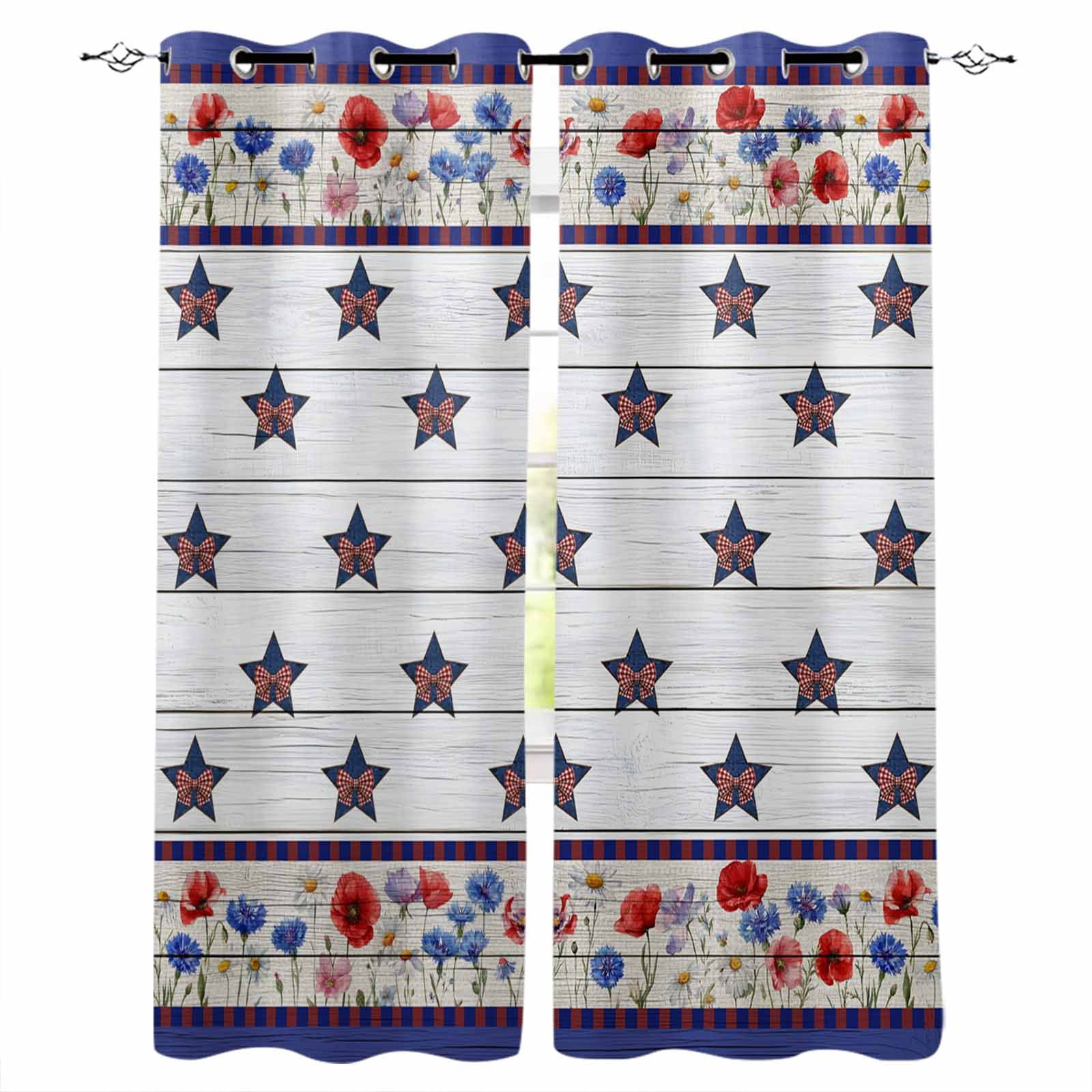 American Star Poppy Blackout Curtains for Bedroom/Living Room, Thermal ...