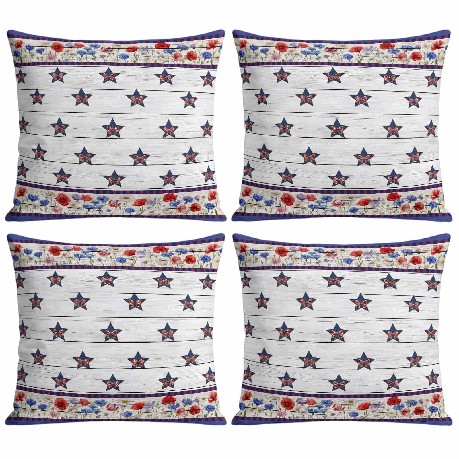 American Star Poppy Throw Pillow Covers 18 x 18 Inch Pillow Covers Set ...