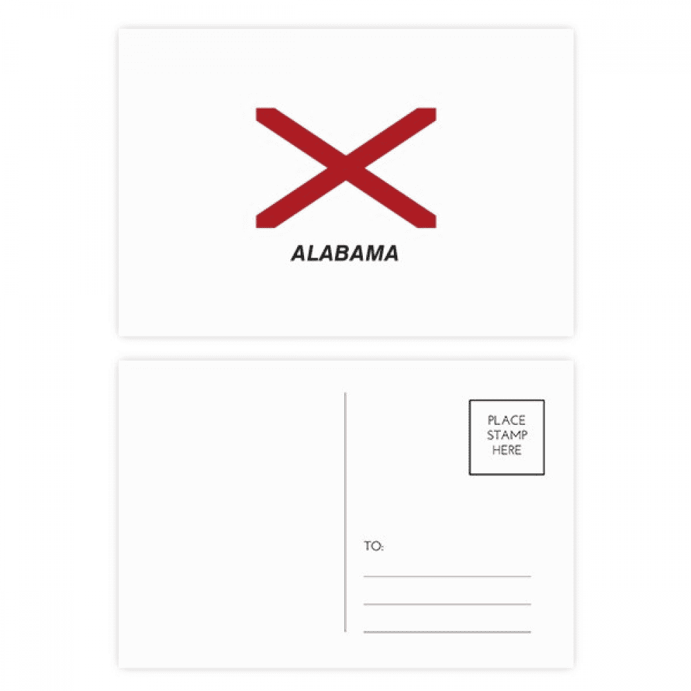American State Flag Contour Alabama Postcard Set Birthday Mailing ...