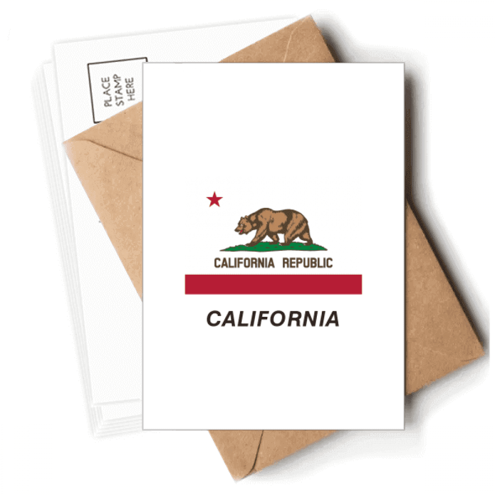American State Flag Contour California Postcards Envelopes Blank Note ...
