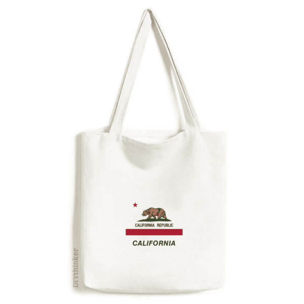 American State Flag Contour California Tote Canvas Bag Shopping Satchel ...