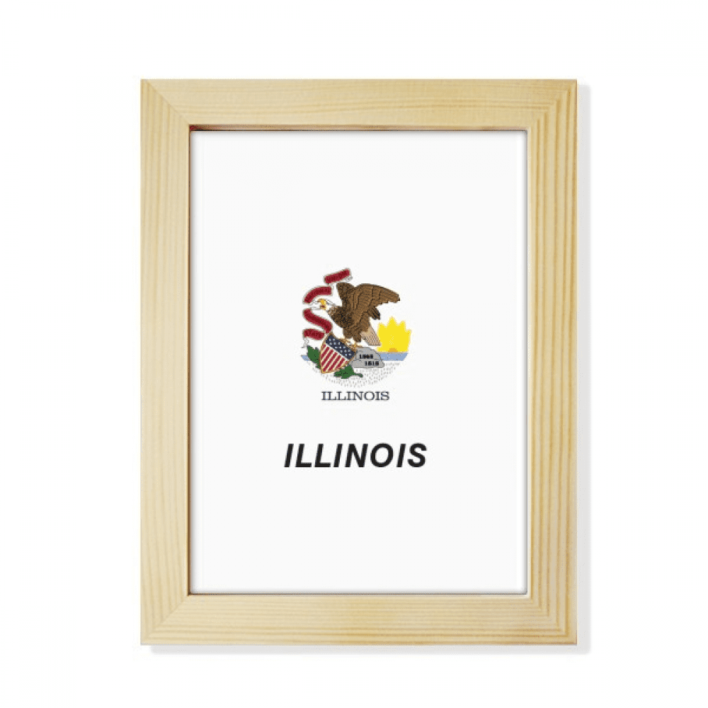 American State Flag Contour Illino Is Desktop Adorn Photo Frame Display ...