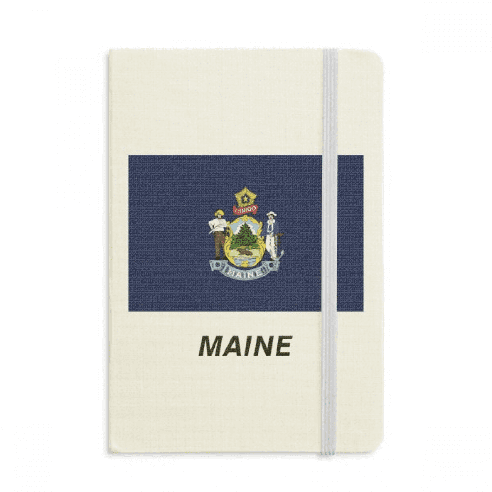 American State Flag Contour Maine Notebook Official Fabric Hard Cover ...