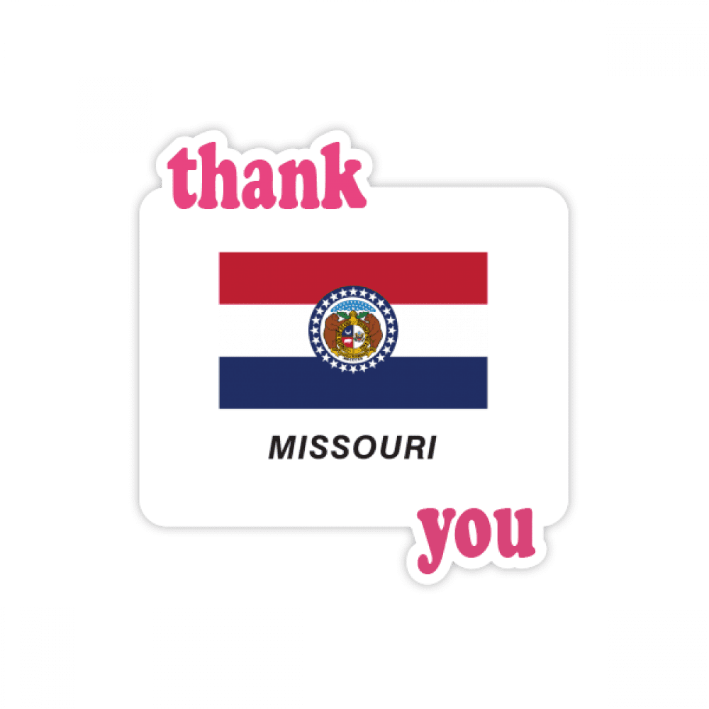 American State Flag Contour Missouri Thank You Stickers Quote Grateful ...