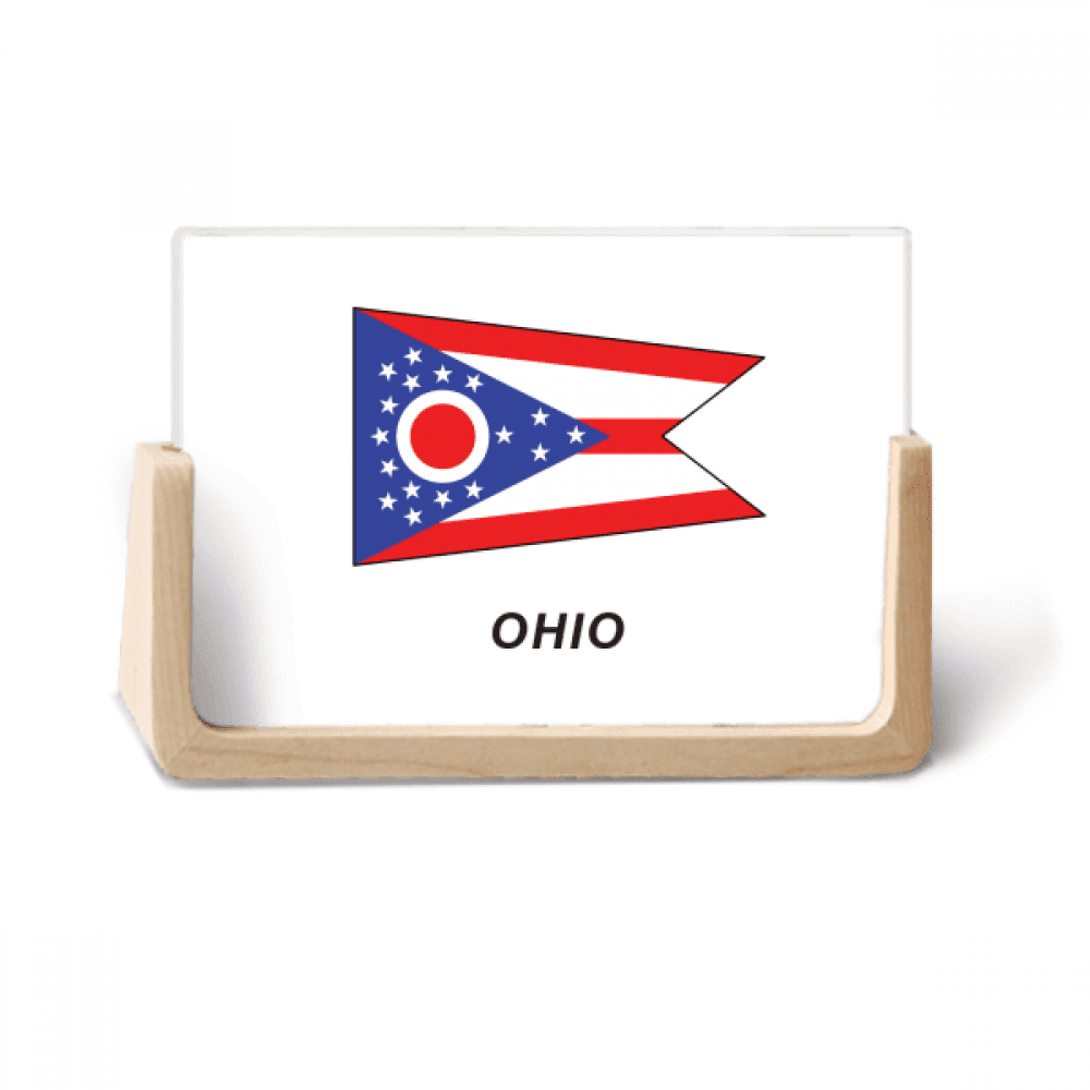 American State Flag Contour Ohio Photo Wooden Photo Frame Tabletop ...