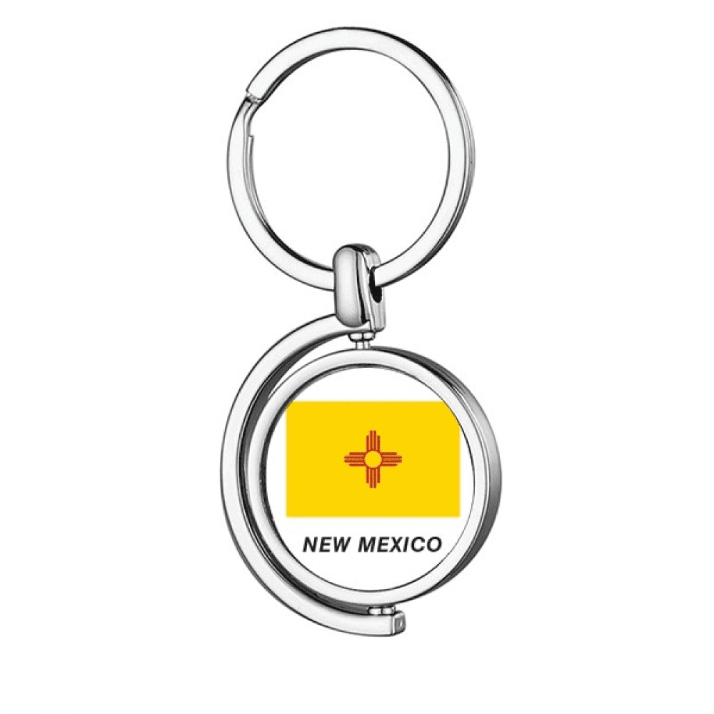 American State Flag Contours New Mexico Rotating Keychain Metal Keyring ...