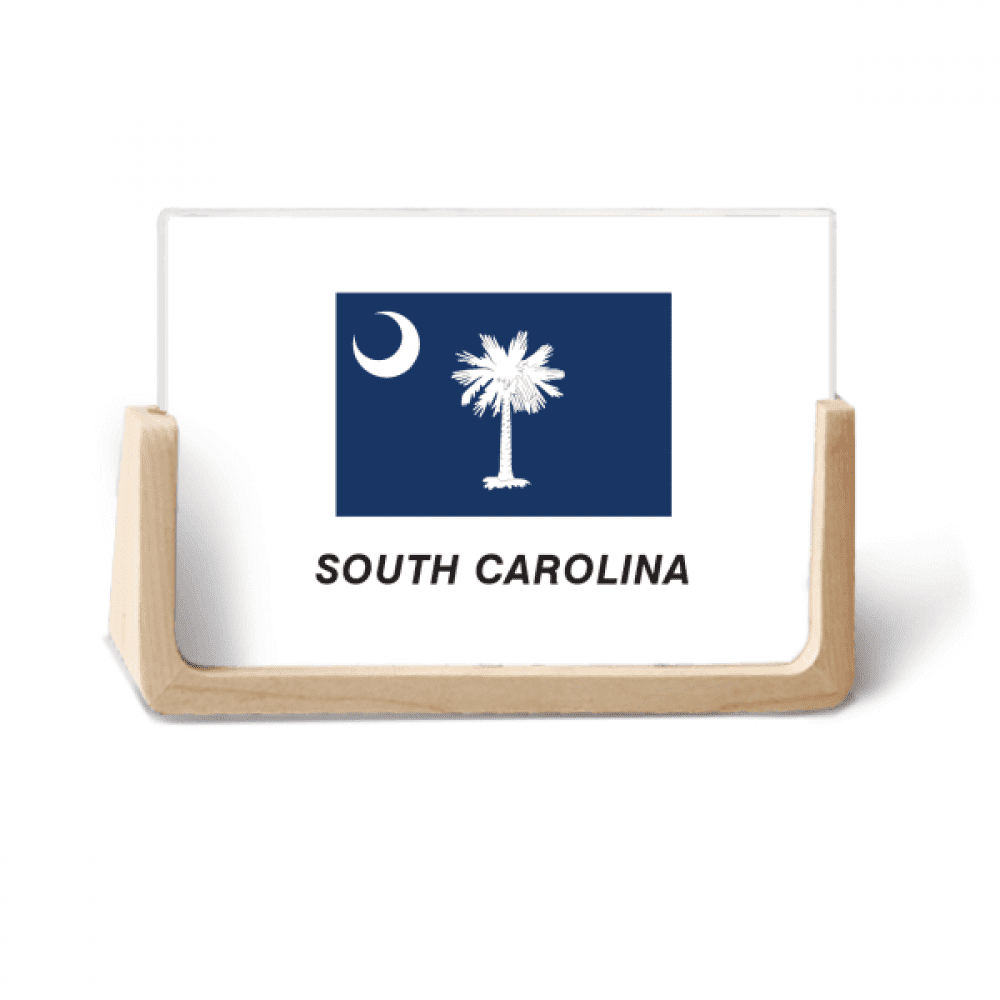American State Flag Outline South Photo Wooden Photo Frame Tabletop ...