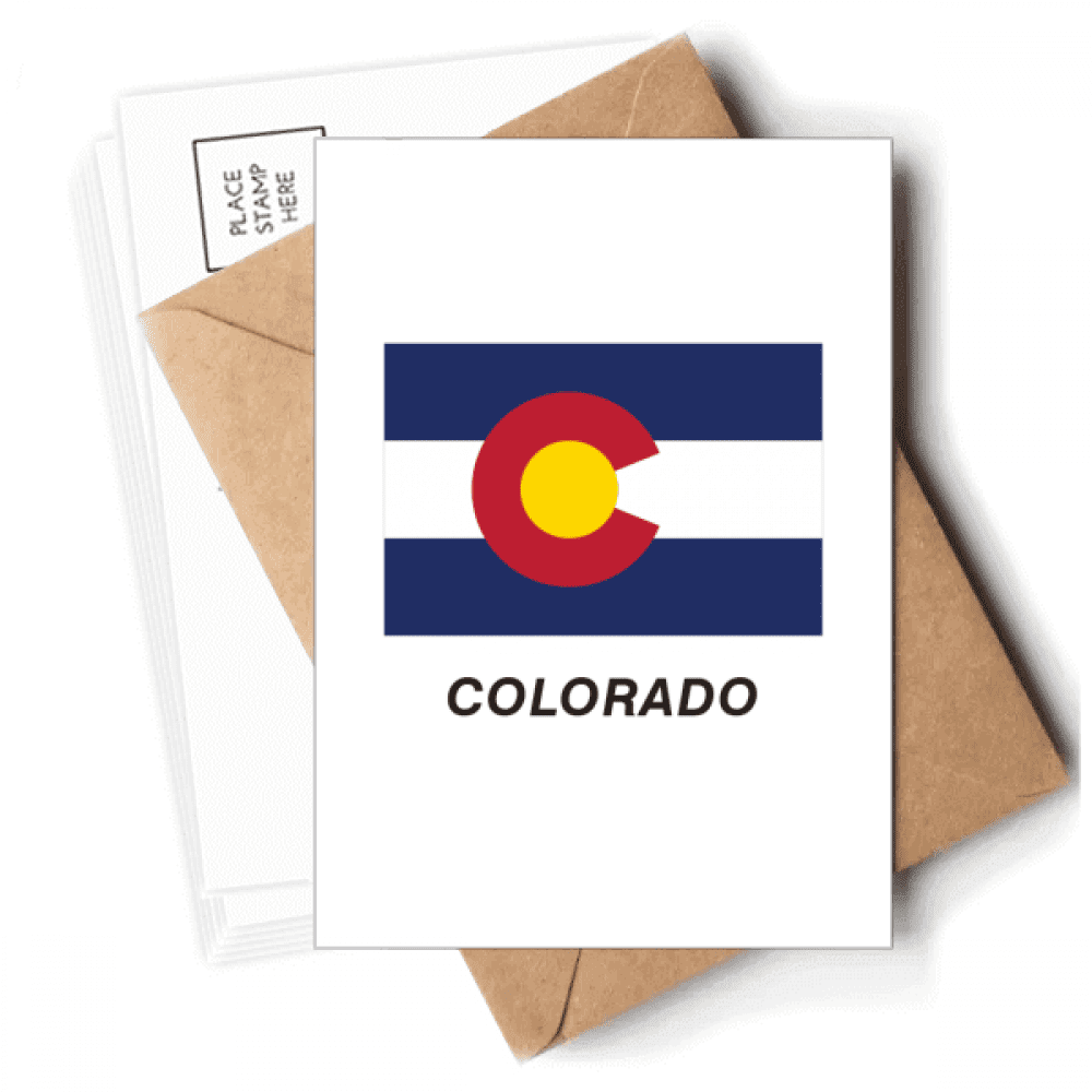 American State Flag Profile Colorado Postcards Envelopes Blank Note ...
