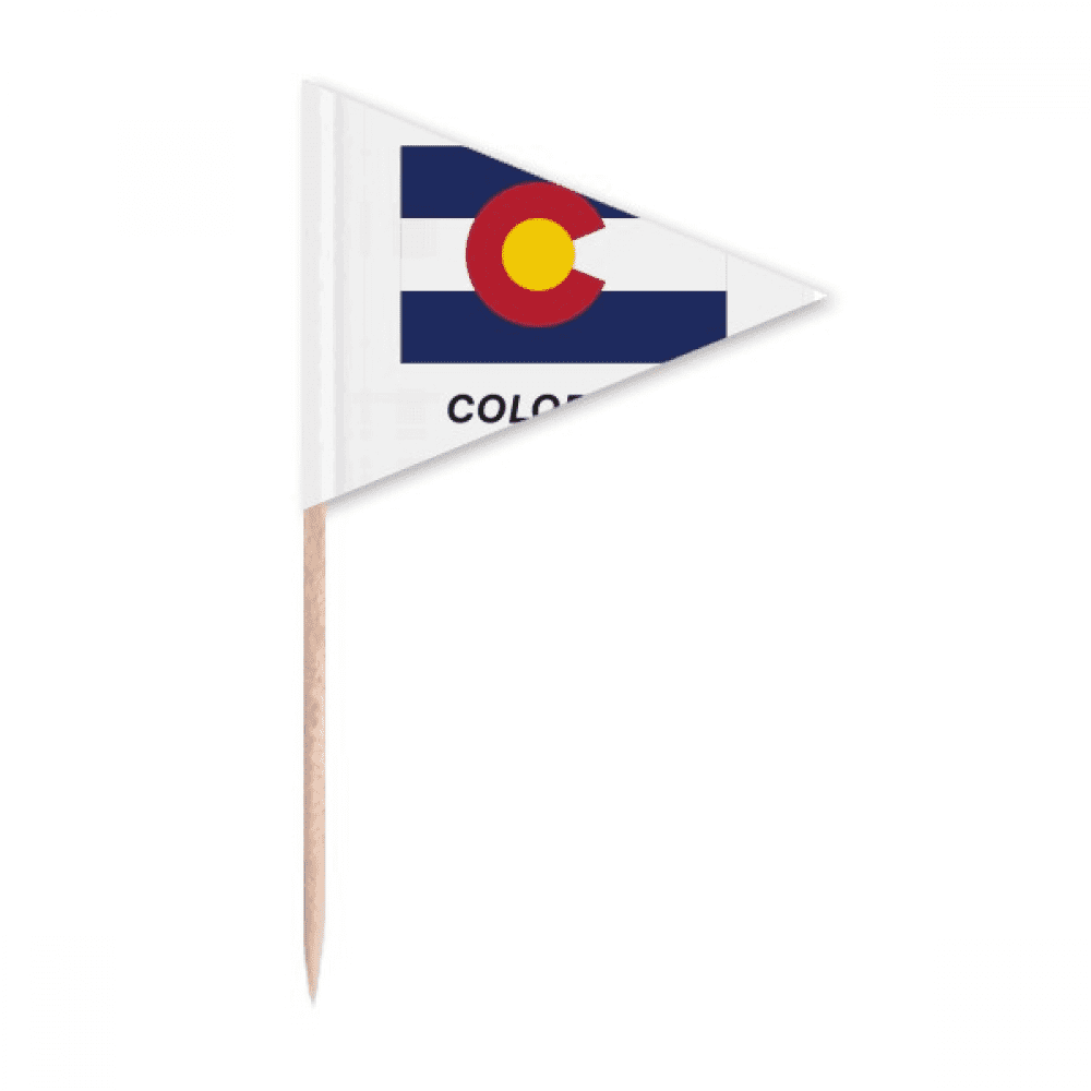 American State Flag Profile Colorado Toothpick Triangle Cupcake Toppers ...