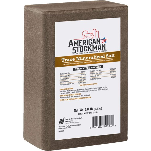American Stockman 90013 Animal Feed 4 lbs. Trace Mineralized Cattle ...