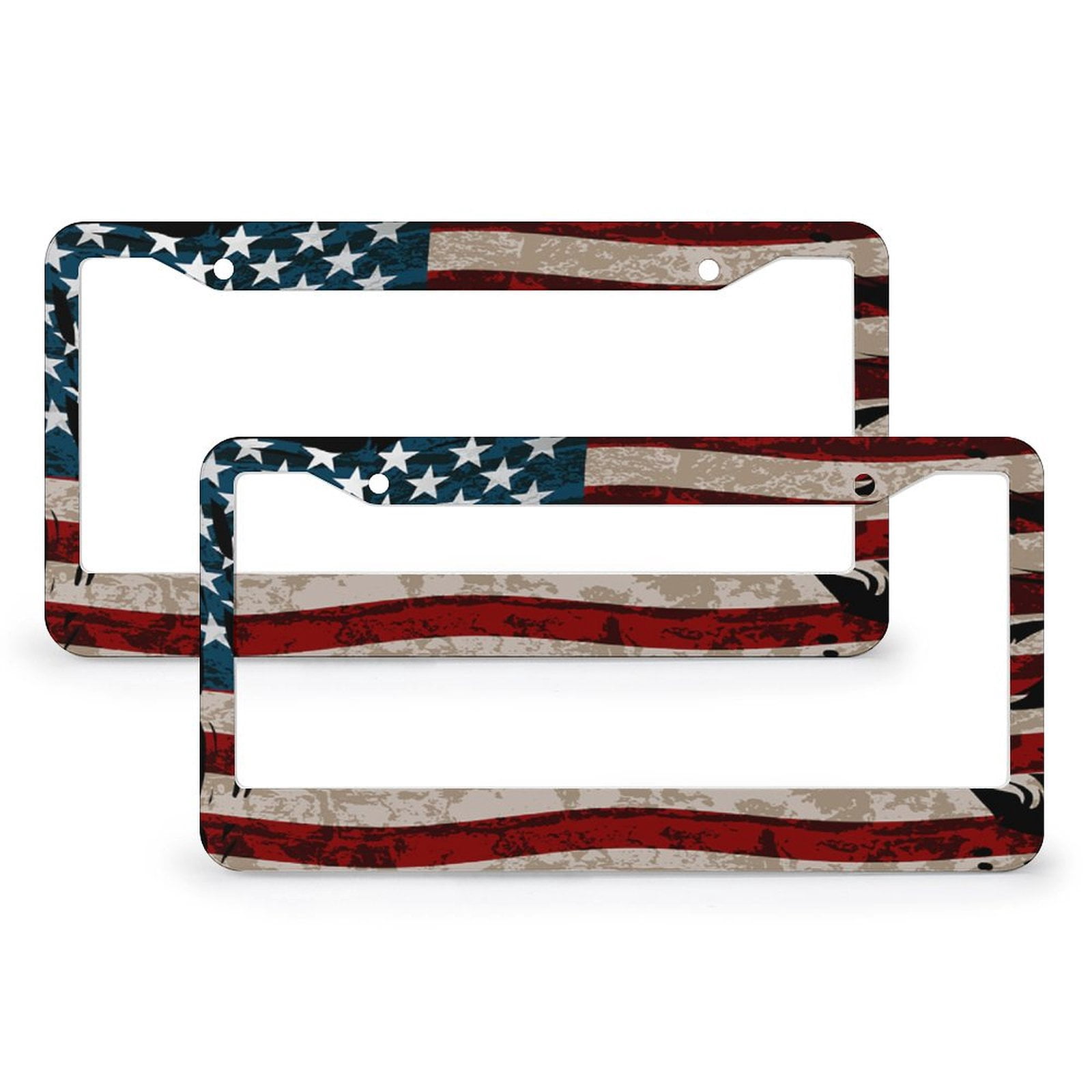 American Striped Flag License Plate Frame 2 Pack For Women/Men ...