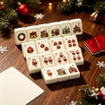American-Style Christmas-Themed Acrylic Mahjong Tiles - 160 Red Mahjong ...