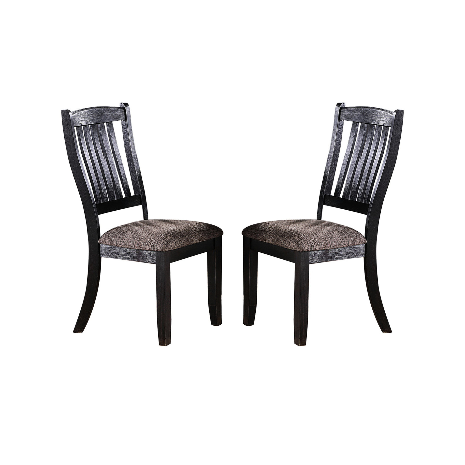 American - Style Dark Coffee Fabric Dining Chairs | Great for Large ...