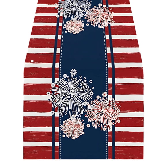 American Style Linen Table Runner, USA Independence Day Table Flag ...
