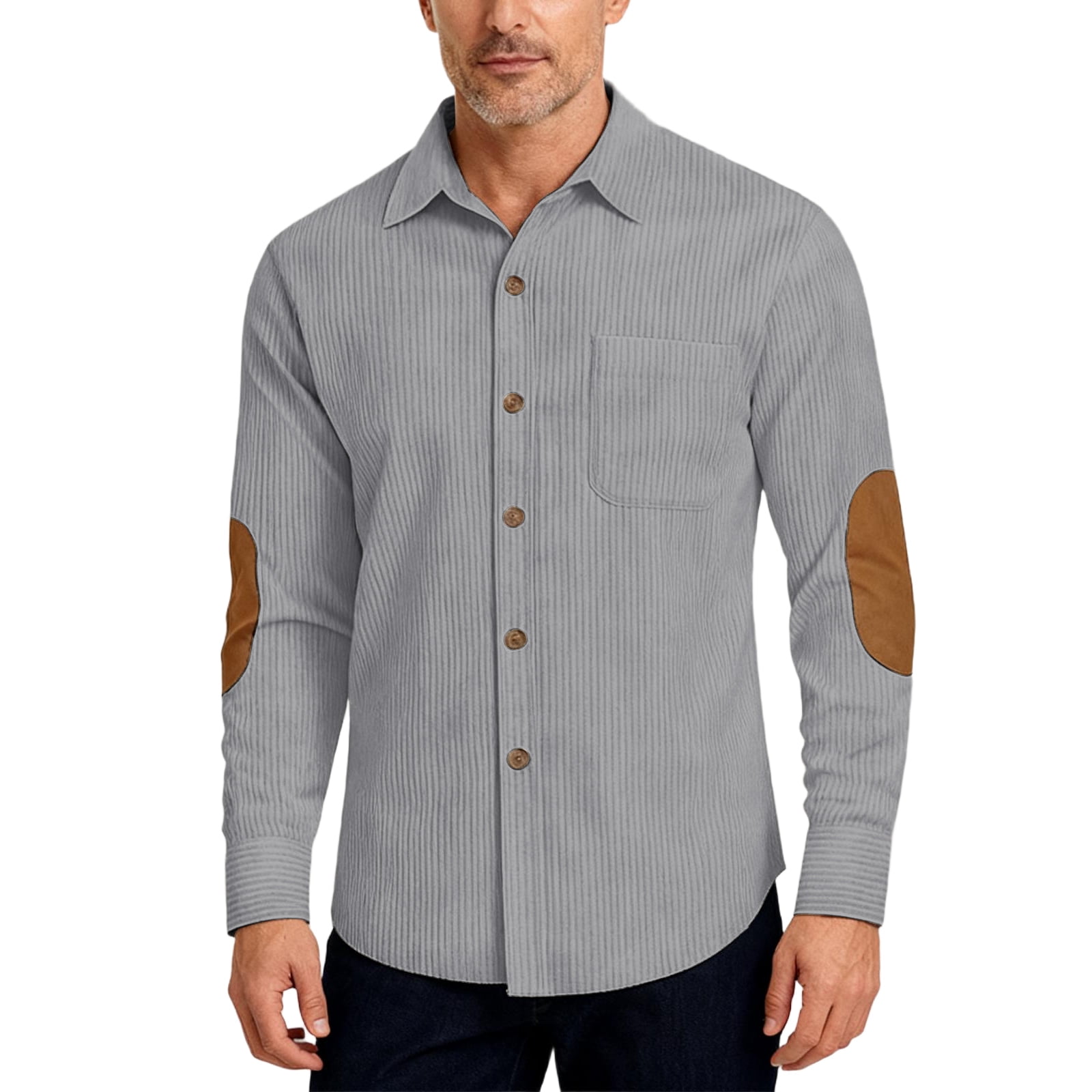 American Style Men's Heavyweight Corduroy Long Sleeve Casual Shirt ...