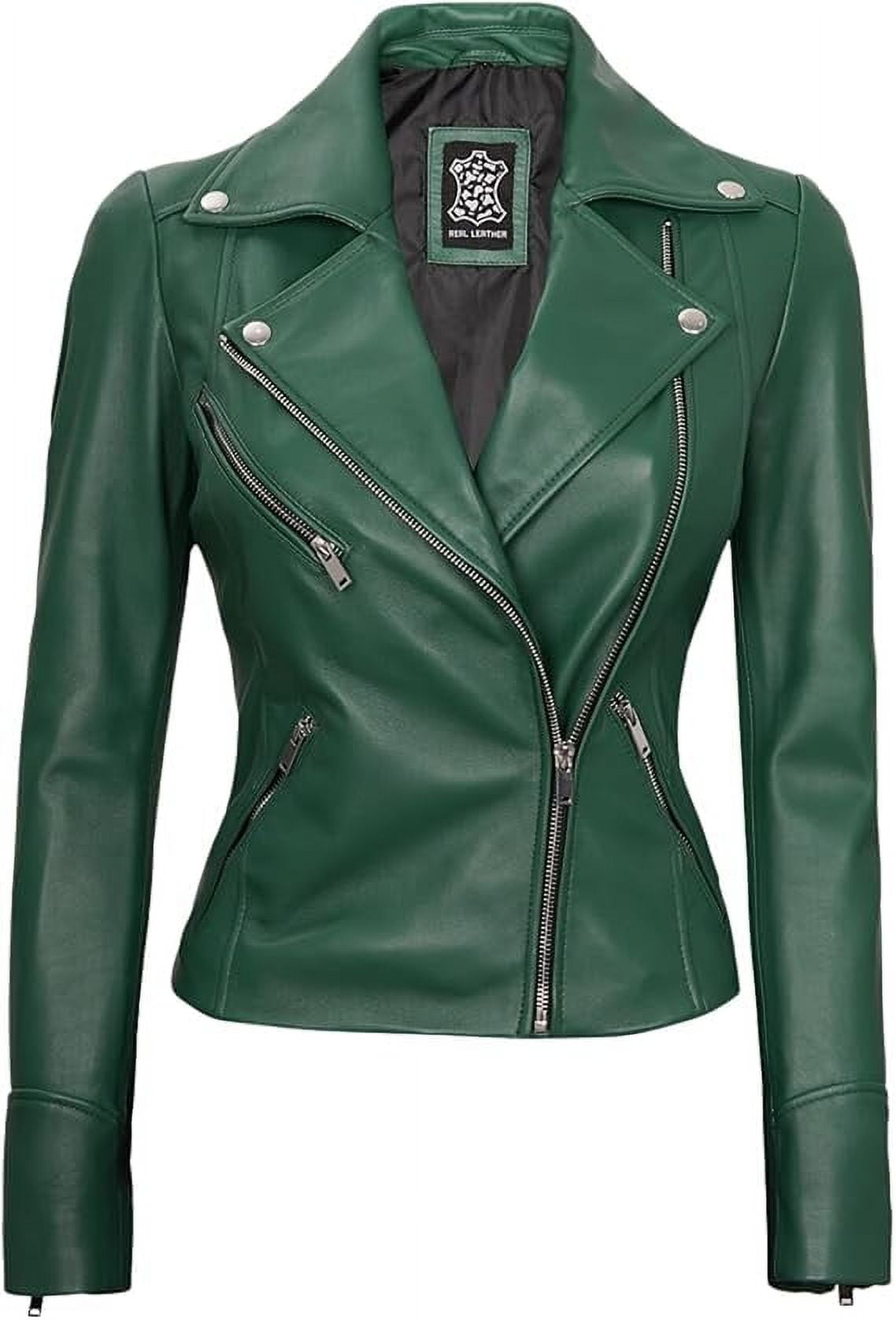 American Style Women Leather Motorcycle Jacket, Lambskin Leather Biker ...