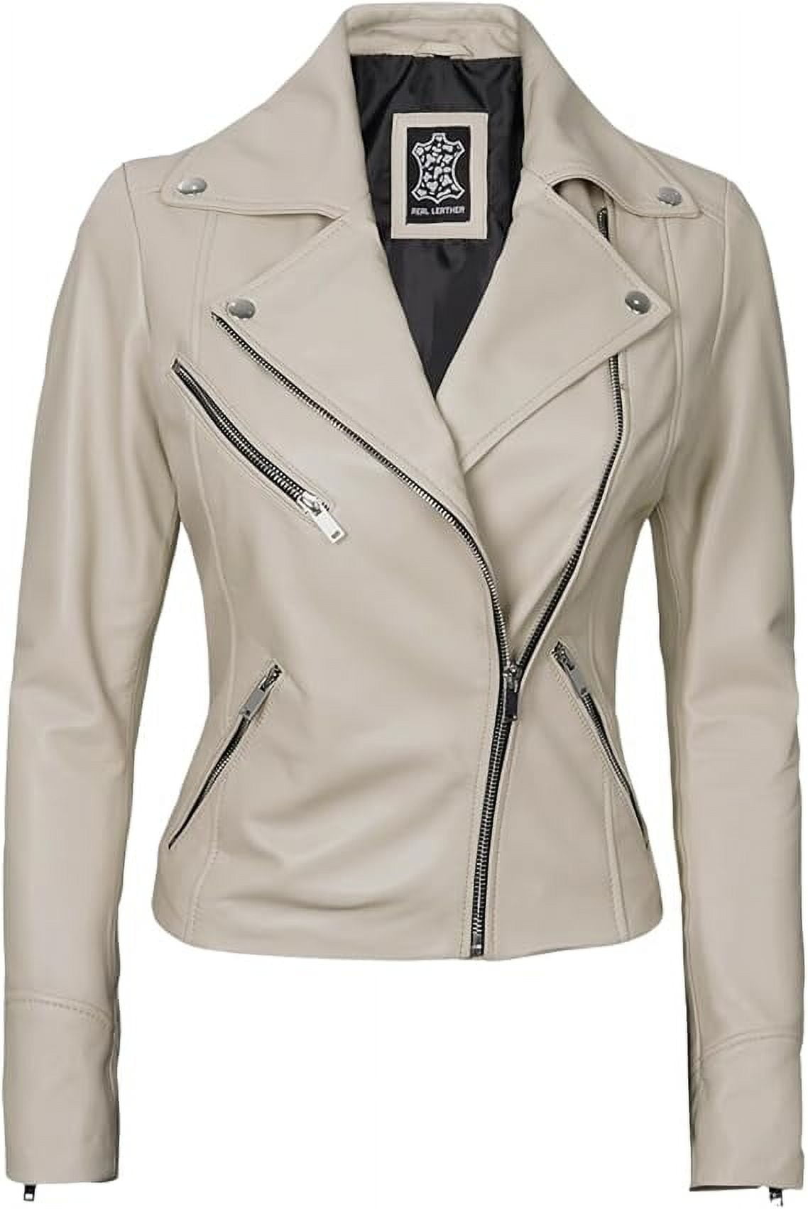 American Style Women Leather Motorcycle Jacket, Lambskin Leather Biker ...