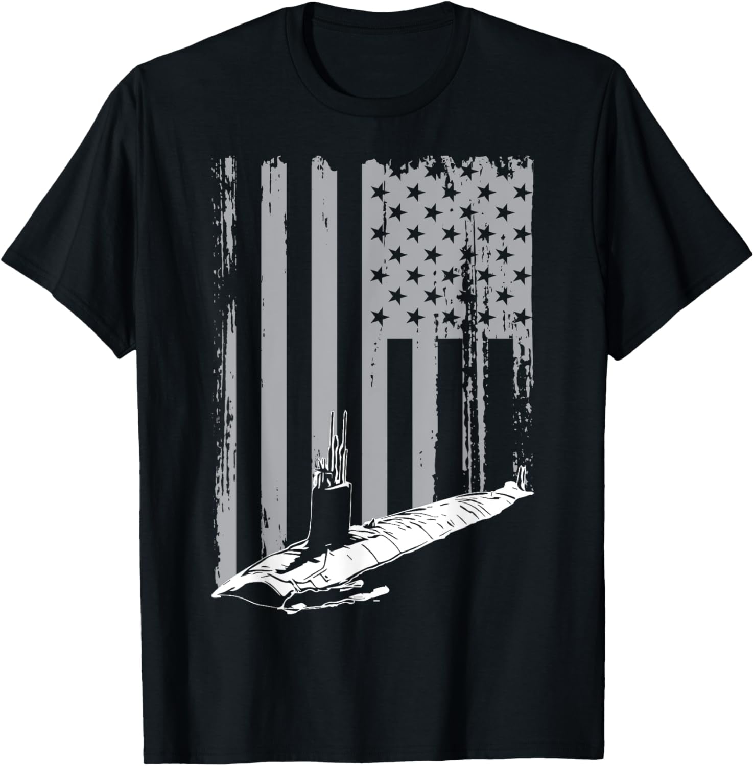 American Submariner Flag Patriotic Submarine Veteran Grandpa T-Shirt ...