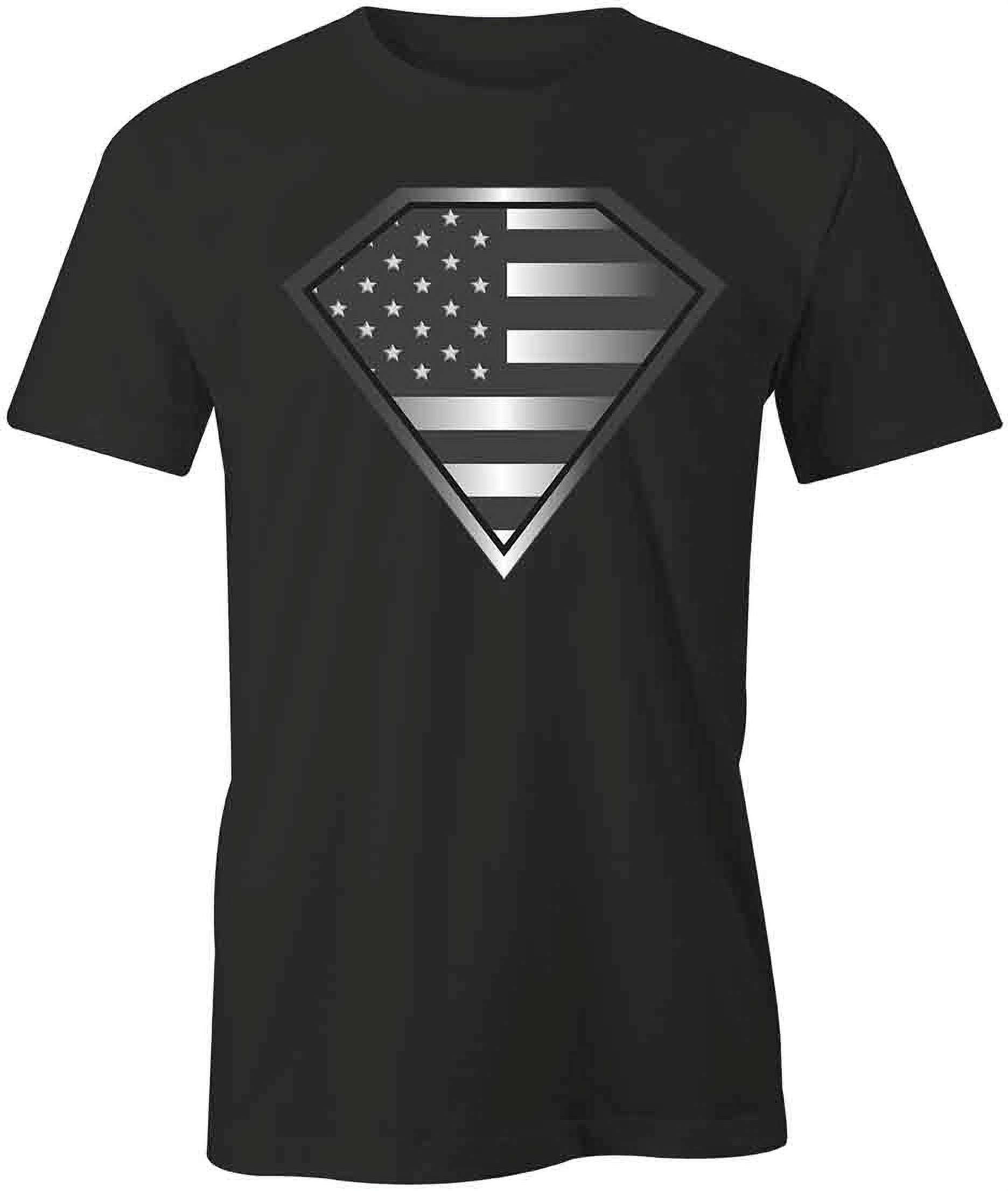 American Superman T-Shirt | Patriotic American Black Tee Gift - Walmart.com