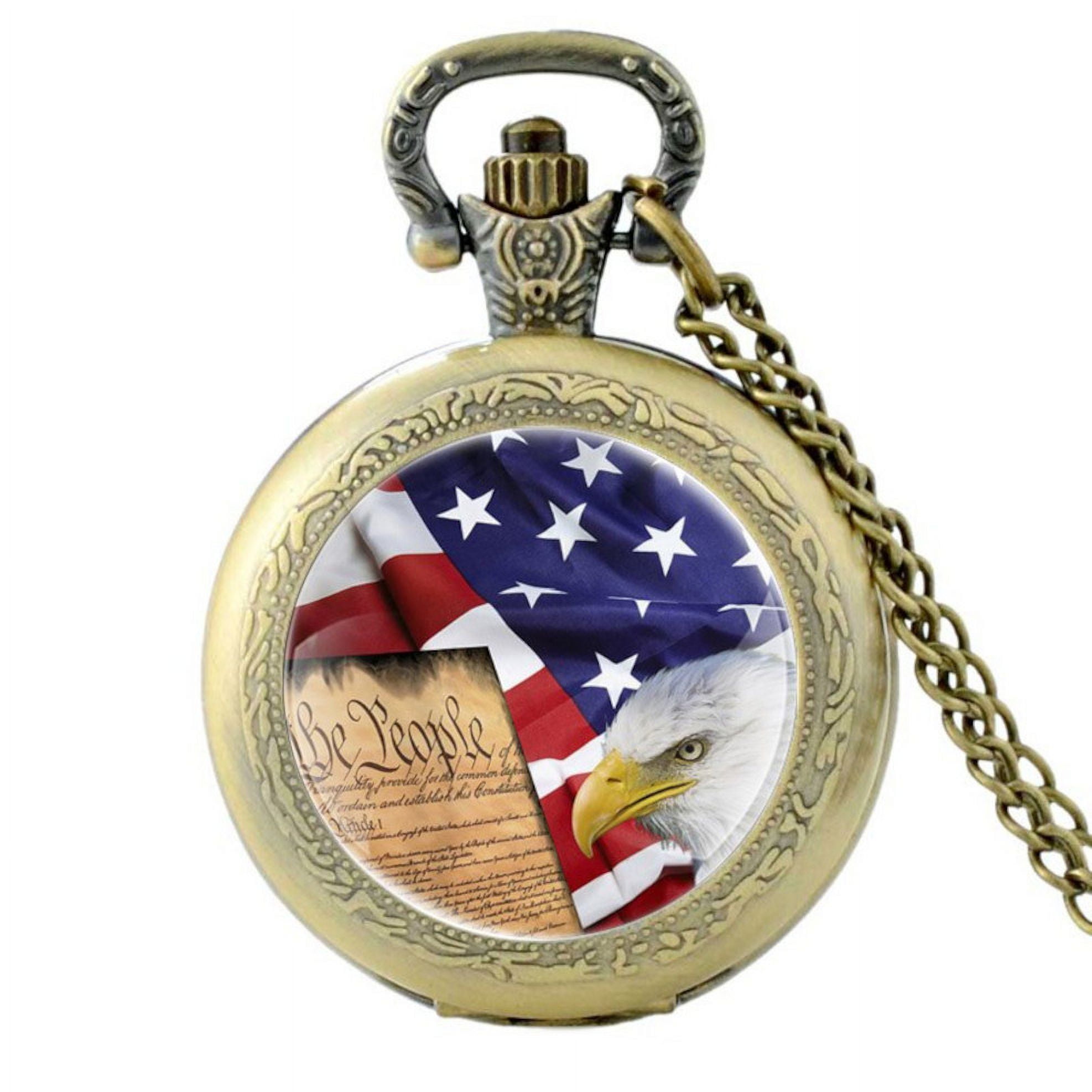 American Symbol Pocket Watch American flag American Eagle and the ...