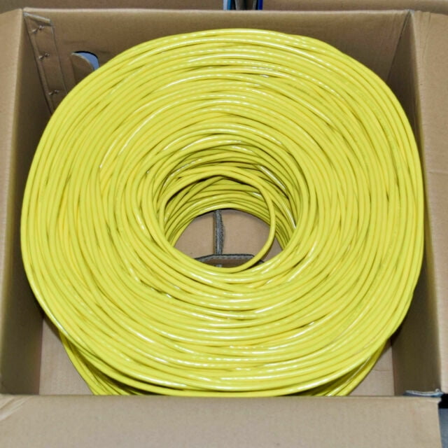 American Terminal 1000' Cat6 Ethernet Yellow Bulk Network Cable UL Bare ...