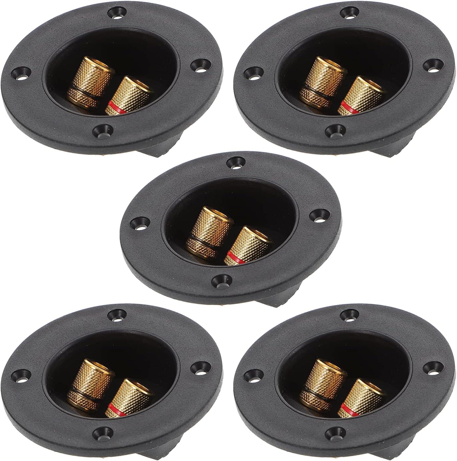 American Terminal 5PCS 3 Inch Round 2-Way Speaker Box Terminal Cup Binding Post Subwoofer Box ...