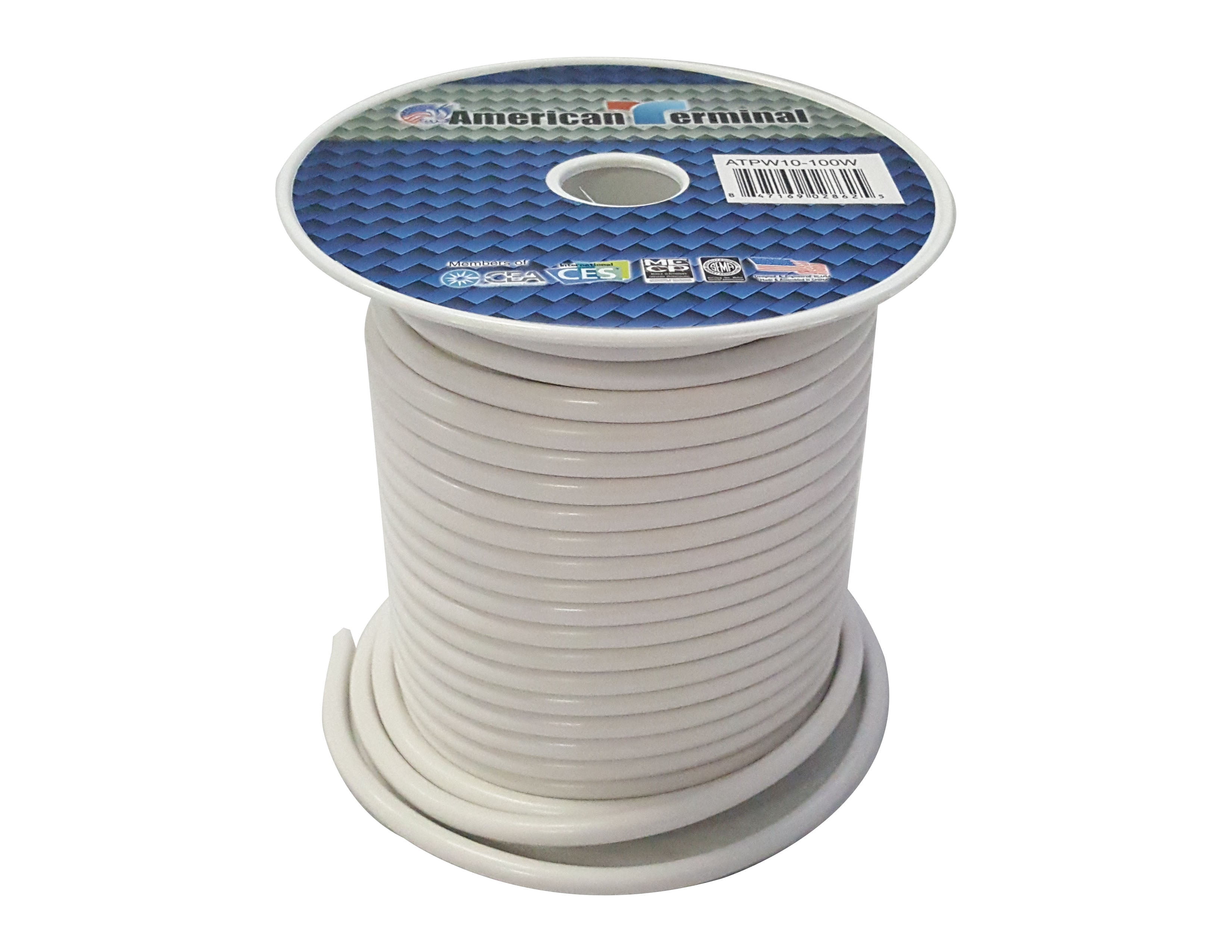 American Terminal ATPW10-100W 10GA 100' White Primary Remote Power ...