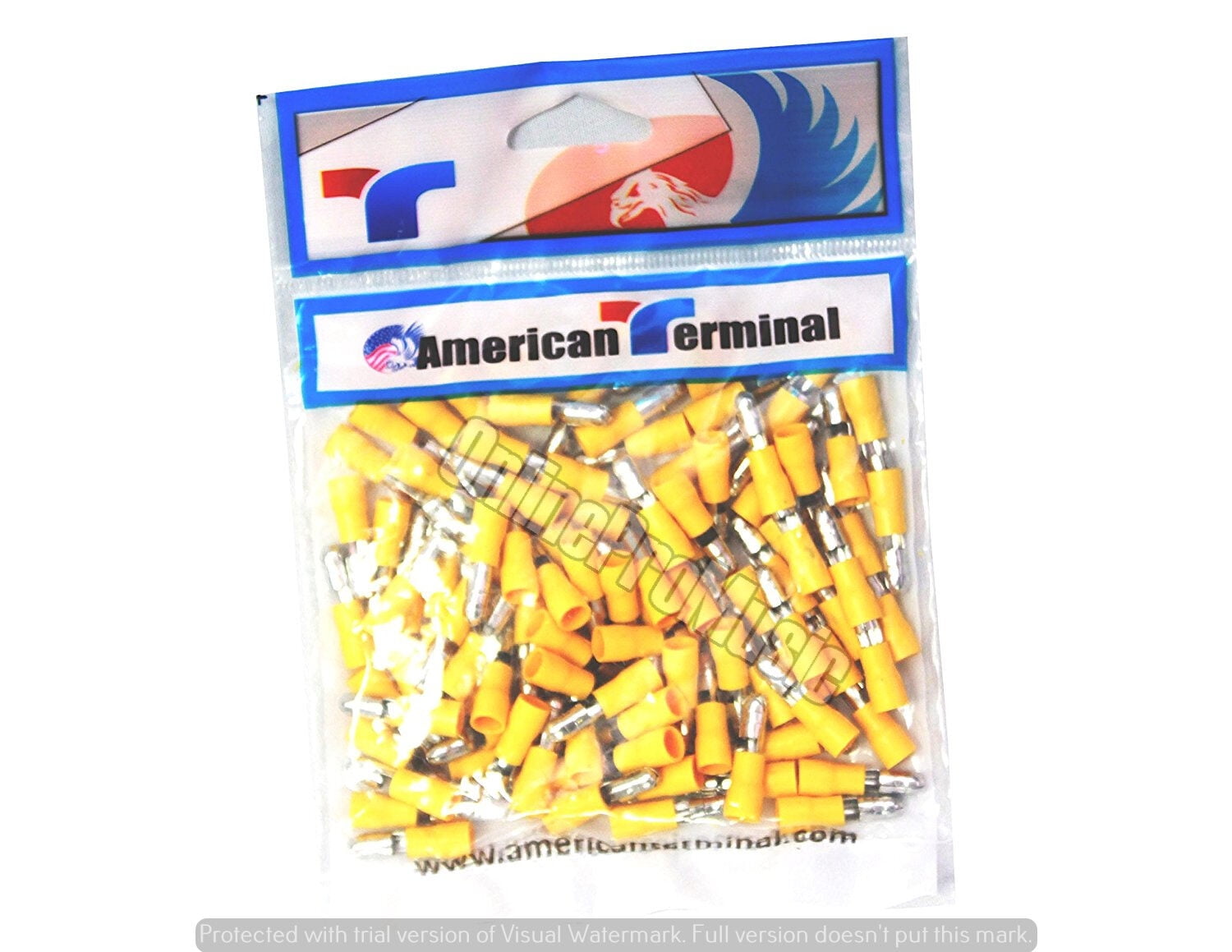 American Terminal E-BVLMYV-100 10/12 Gauge Nylon Male Yellow Solderless ...