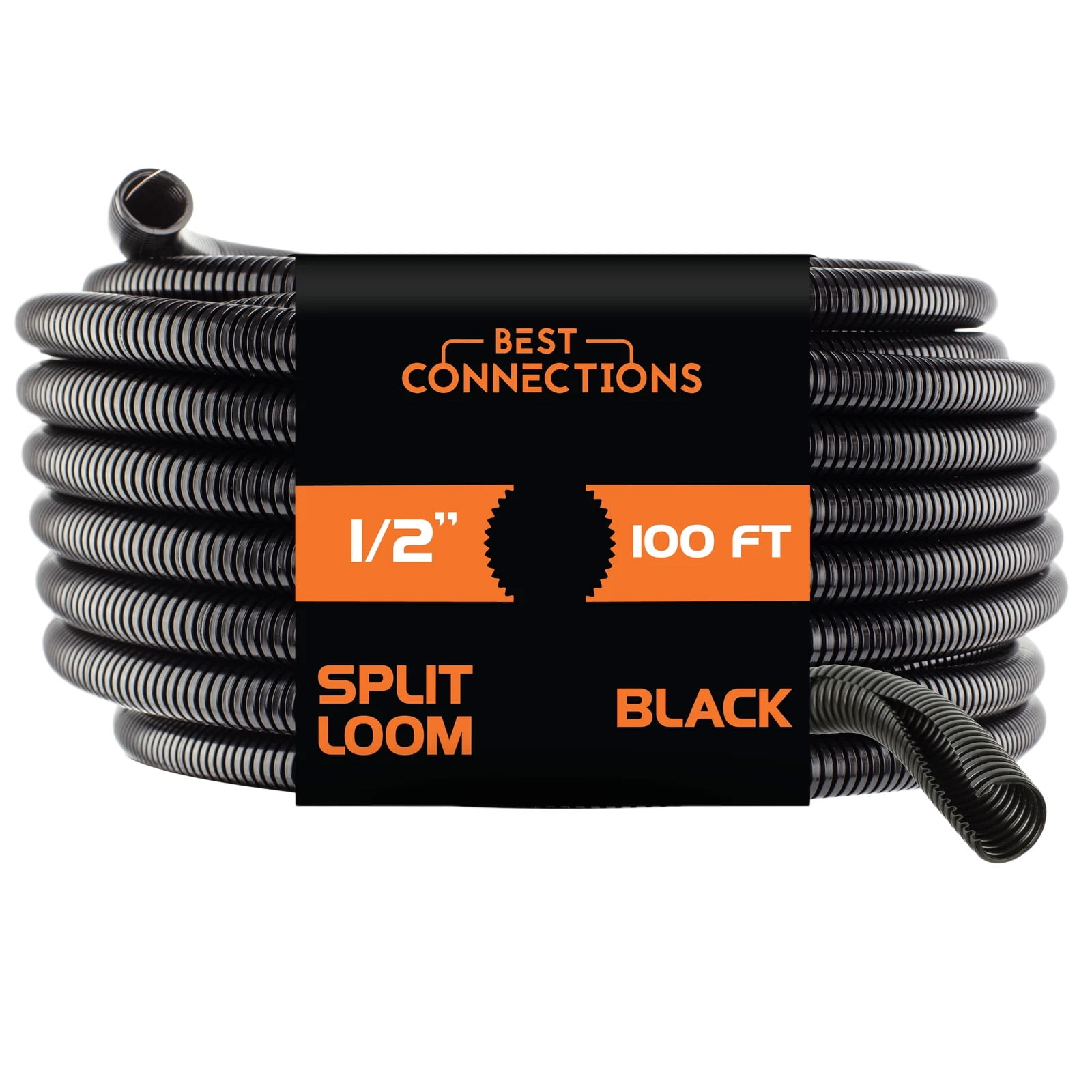American Terminal Wire Loom Black 100' Feet 1/2" Split Tubing Hose ...