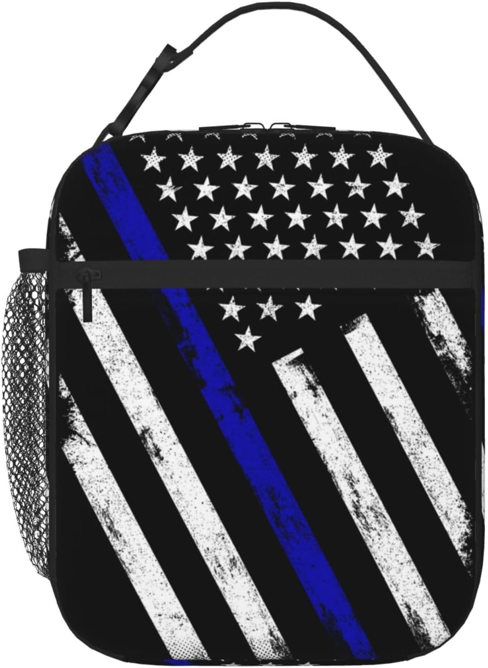 American Thin Blue Line Flag Police Pattern Black Lunch Box Reusable ...