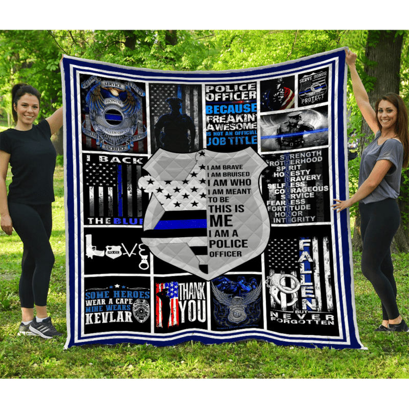 American Thin Blue Line Police Flag Quilts, Police Flag Quilts Blanket ...