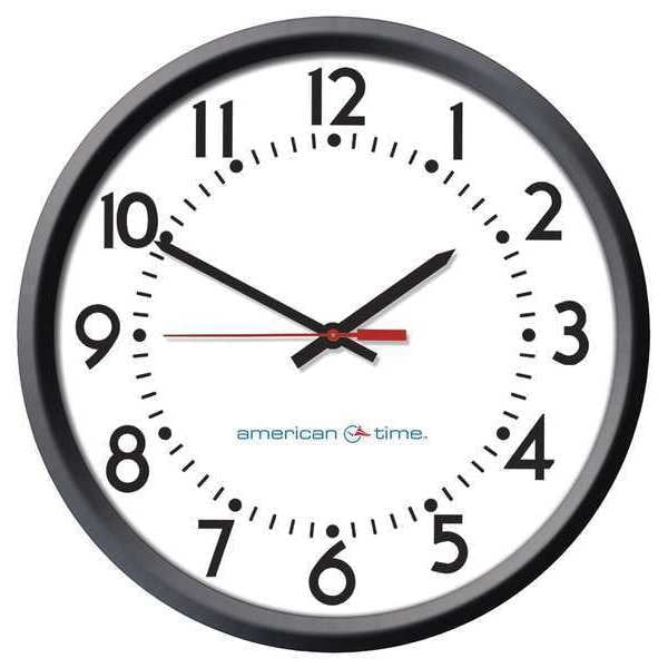American Time Analog Clock,Plastic,13 1/4" Diameter E56BAAV304 ...