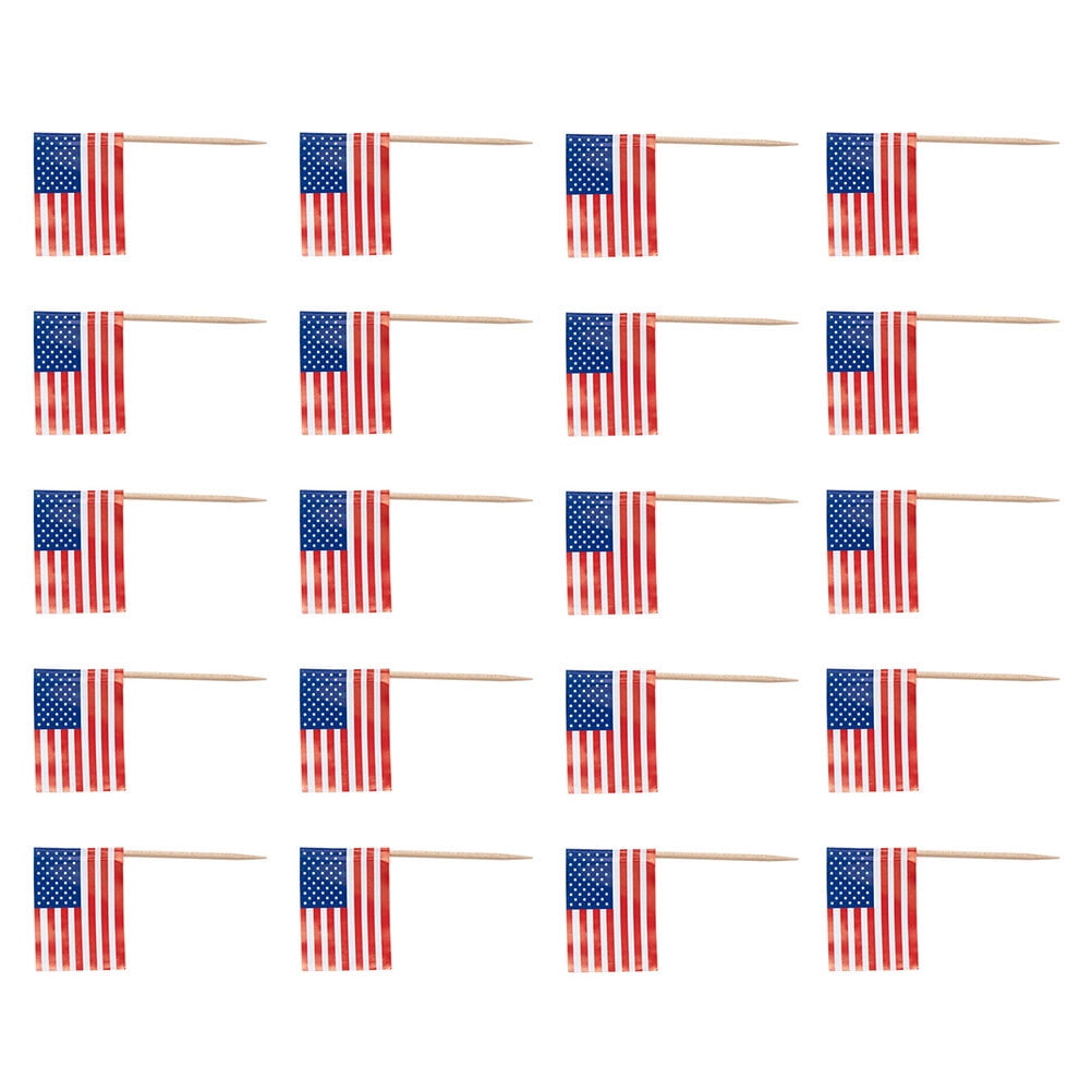American Toothpick Flag Independence Day Cupcake Toppers US Cocktail ...