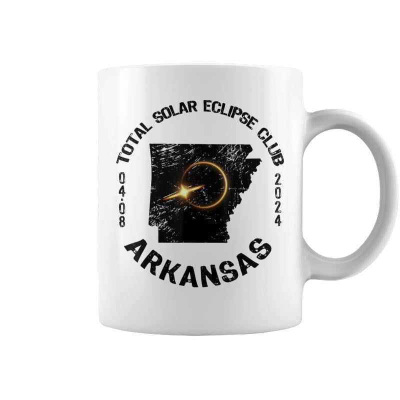 American Total Solar Eclipse Arkansas Retro State Outline Coffee Mugs ...