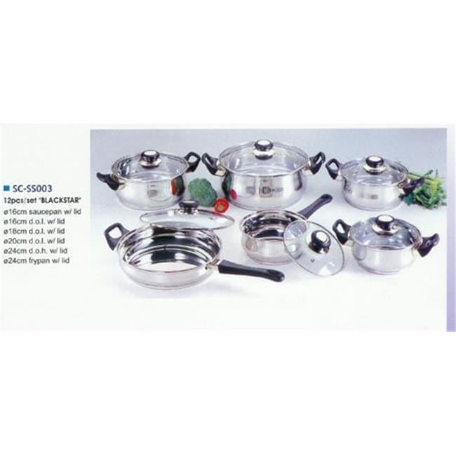 Blackstar Gourmet Chef 12-Piece Steel Cookware Set by American Trading ...