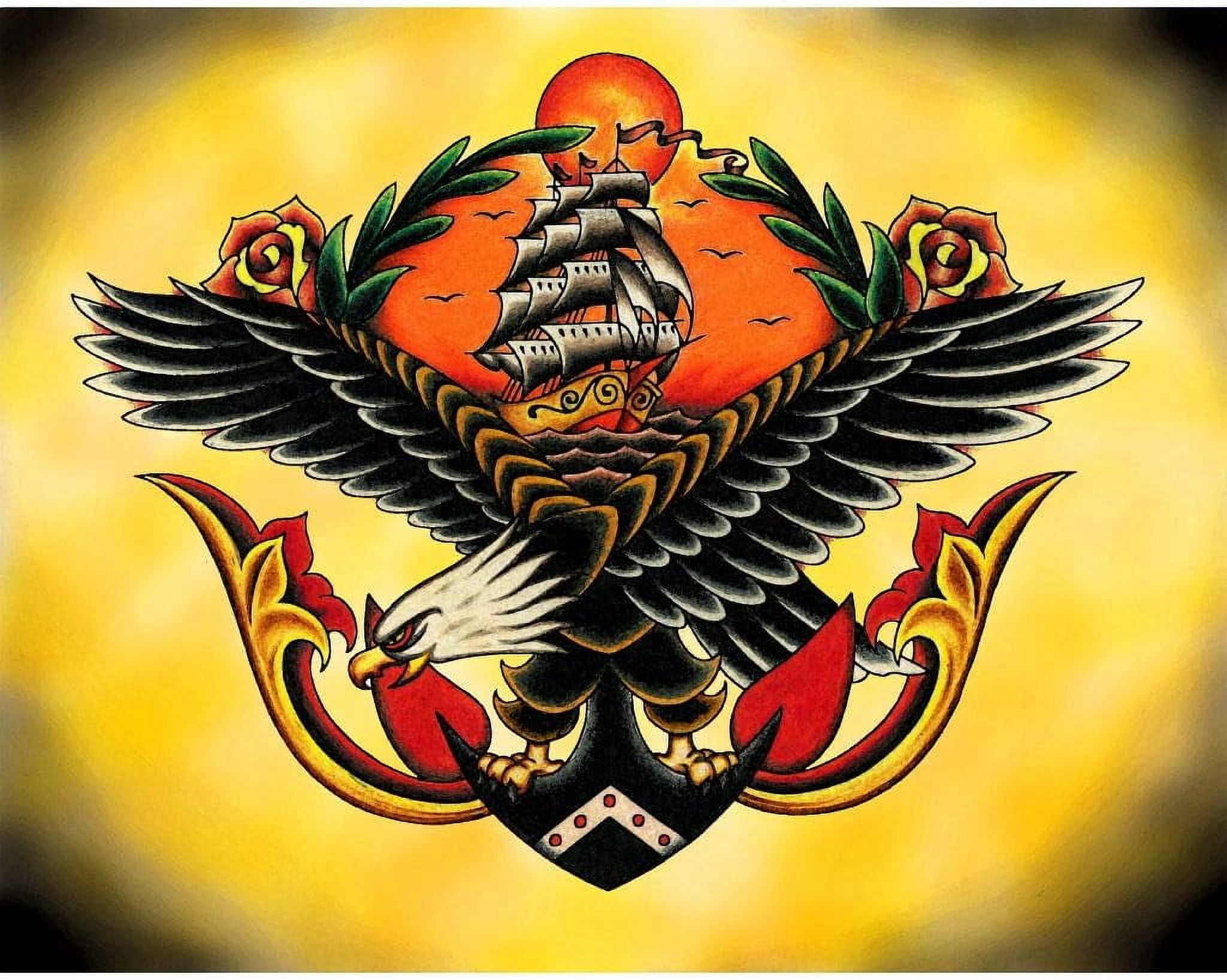 American Tradition by Tyler Bredeweg Traditional Eagle Nautical Tattoo ...