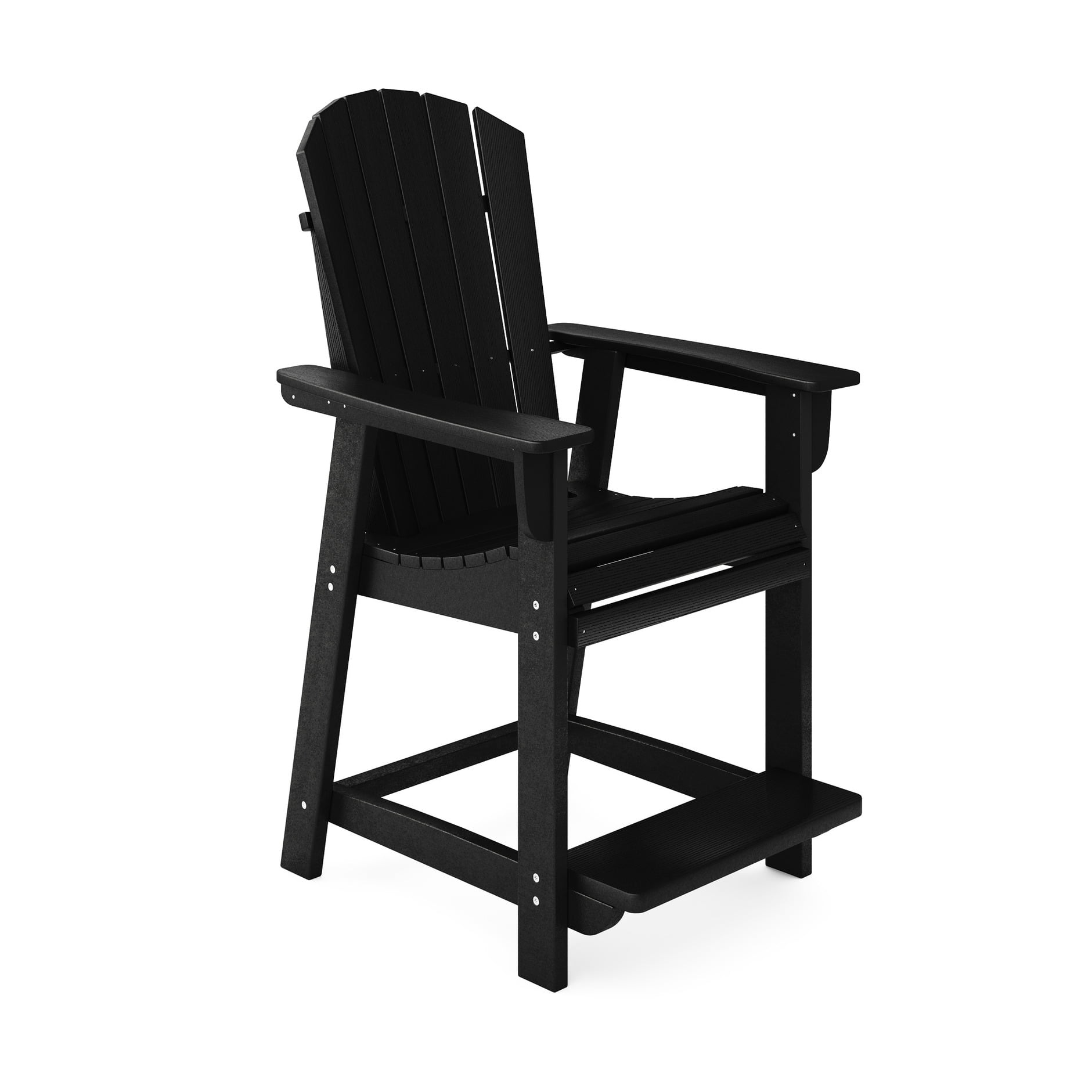 American Traditional Black Counter Chair, Low Maintenance HDPE ...