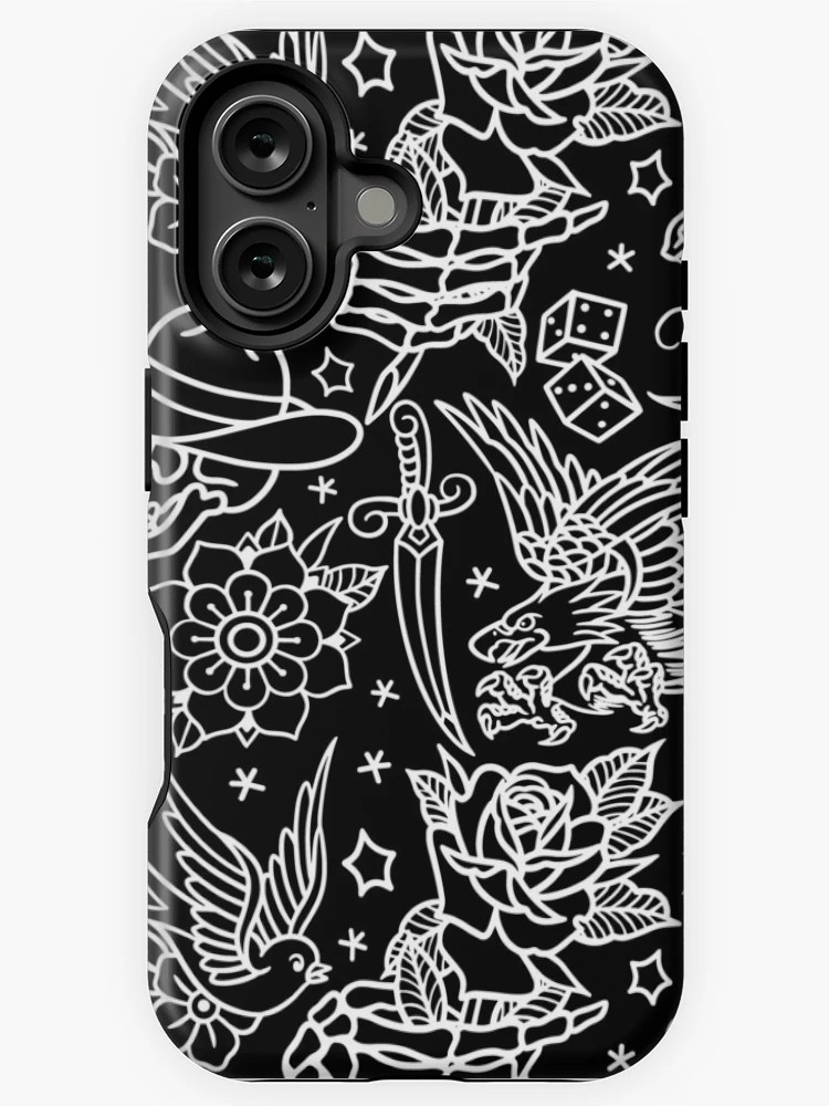American Traditional Tattoo Case iPhone 11 12 13 14 15 16 Pro Max ...