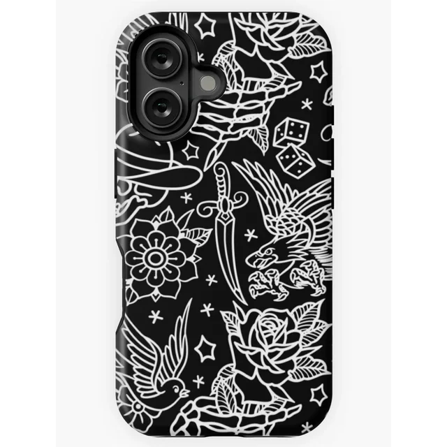 American Traditional Tattoo Case iPhone 11 12 13 14 15 16 Pro Max ...