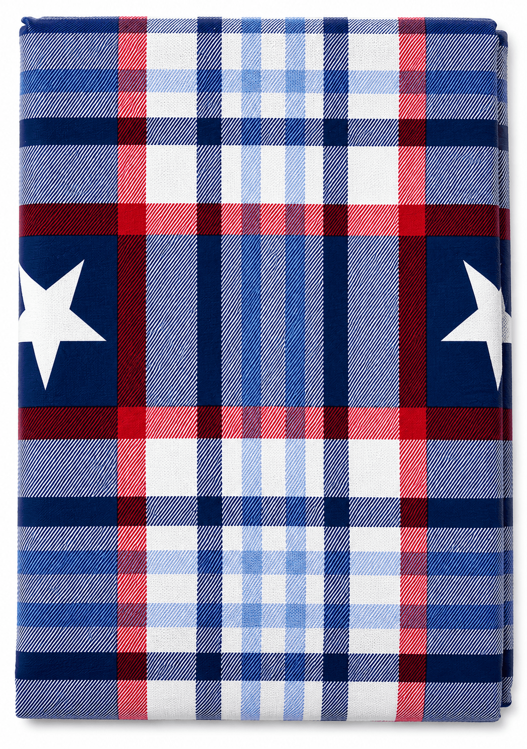American Traditions Patriotic PEVA Vinyl Tablecloth, Plaid Stars Design ...