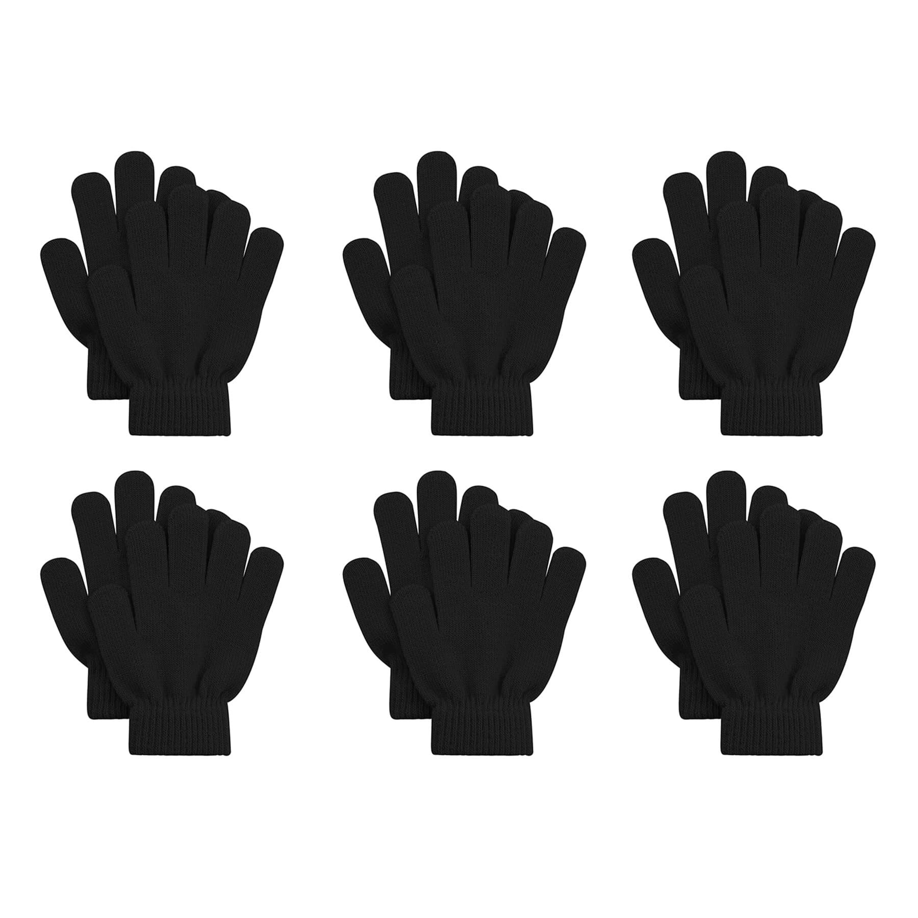 American Trends 6 Pairs Kids Gloves Winter Toddler Knit Gloves Boys ...