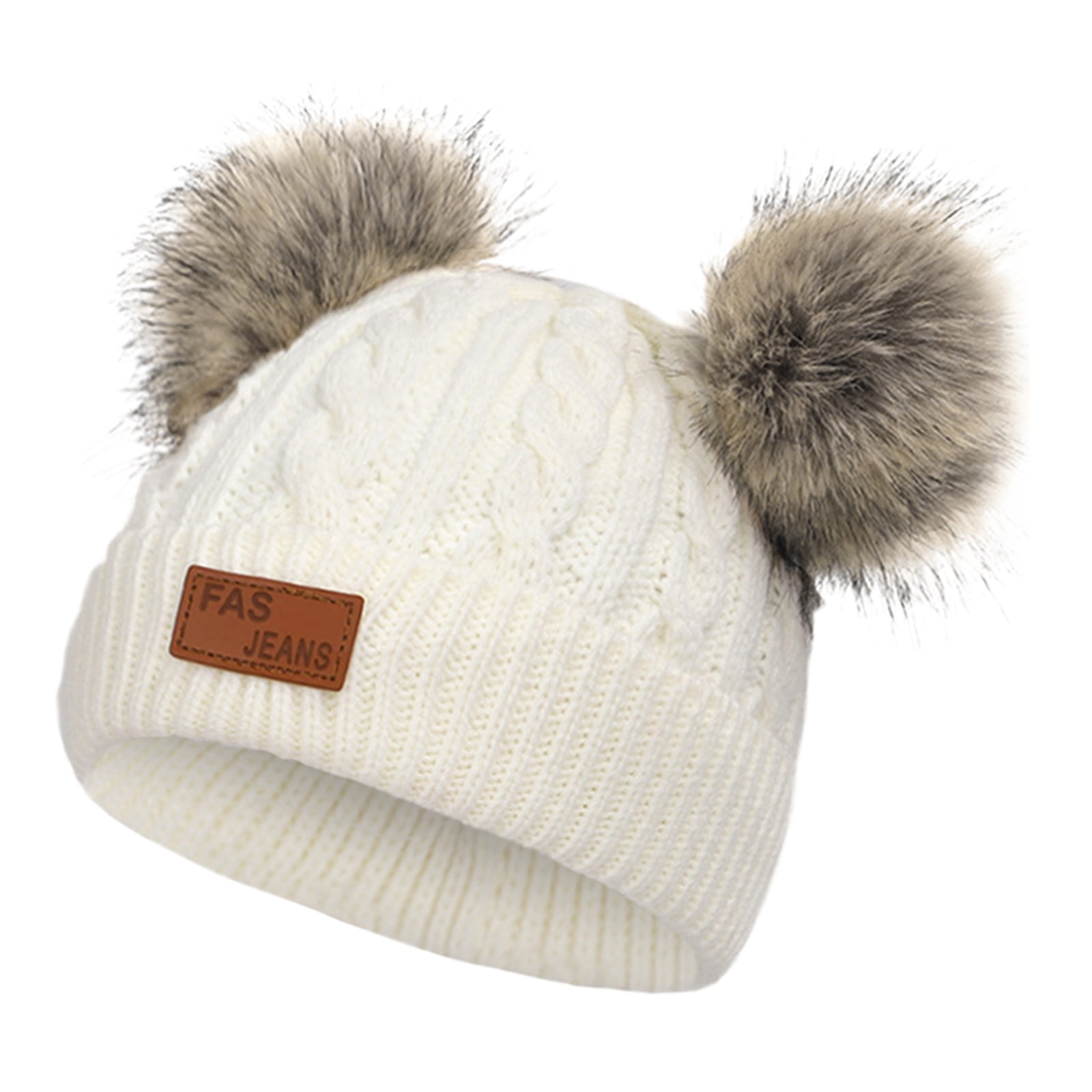 American Trends Baby Beanie Double Pom Pom Hat Kid Toddler Beanies Knit ...