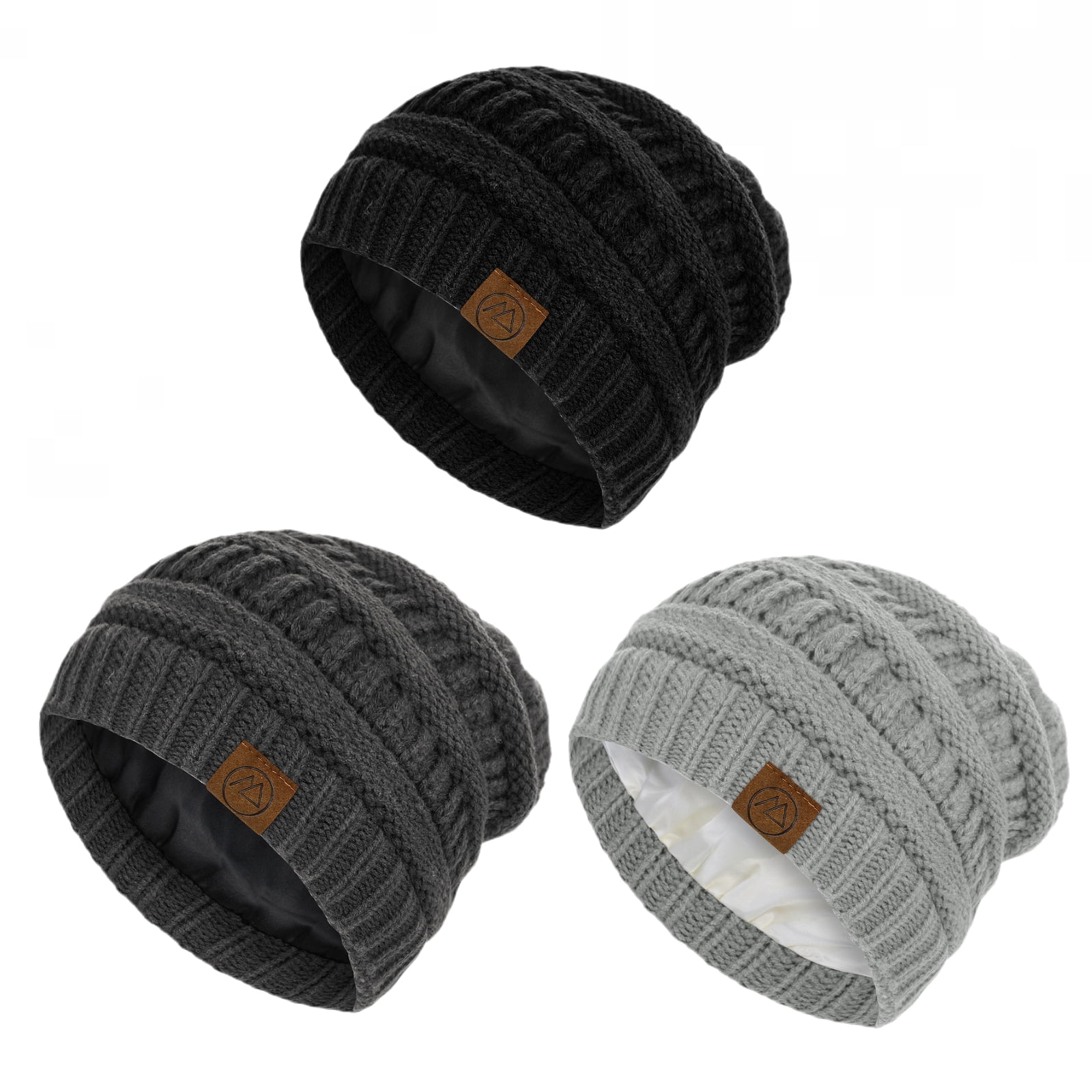 American Trends Women's Warm Winter Beanie, Slouchy Knit Hat in Black ...