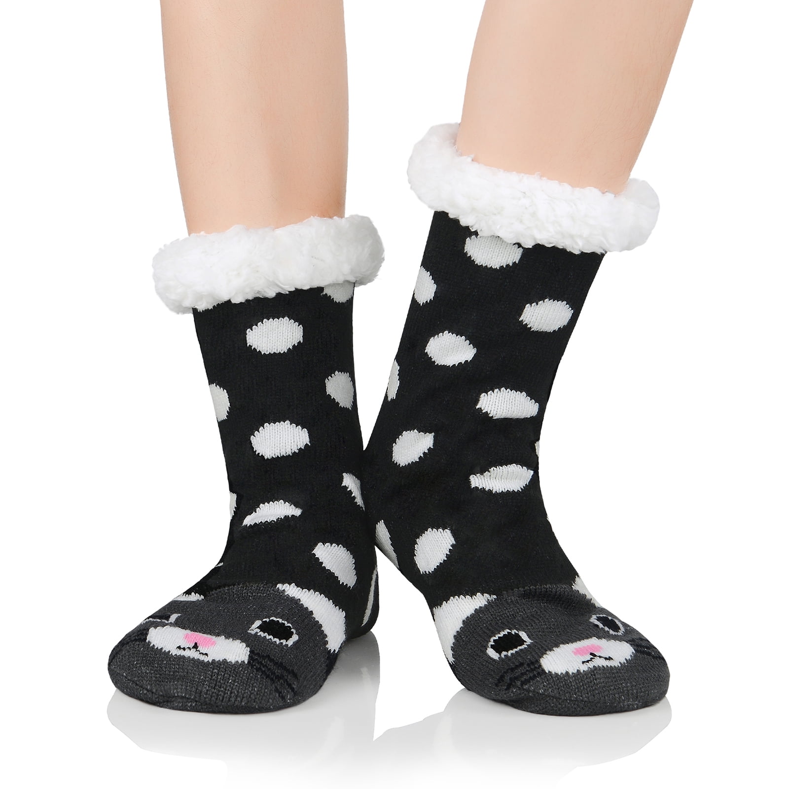 American Trends Fuzzy Socks with Grips for Women Warm House Socks ...