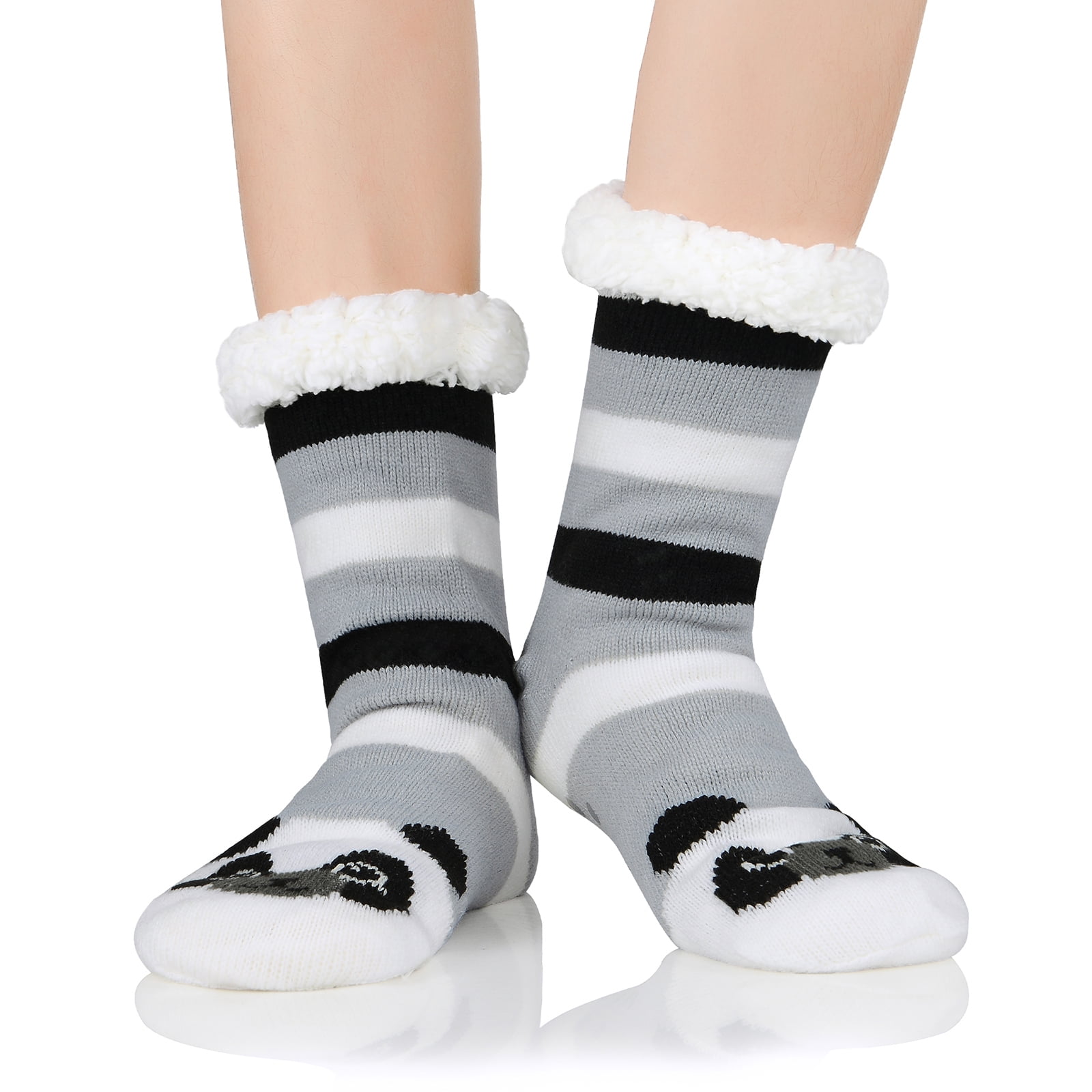 American Trends Fuzzy Socks with Grips for Women Warm House Socks ...