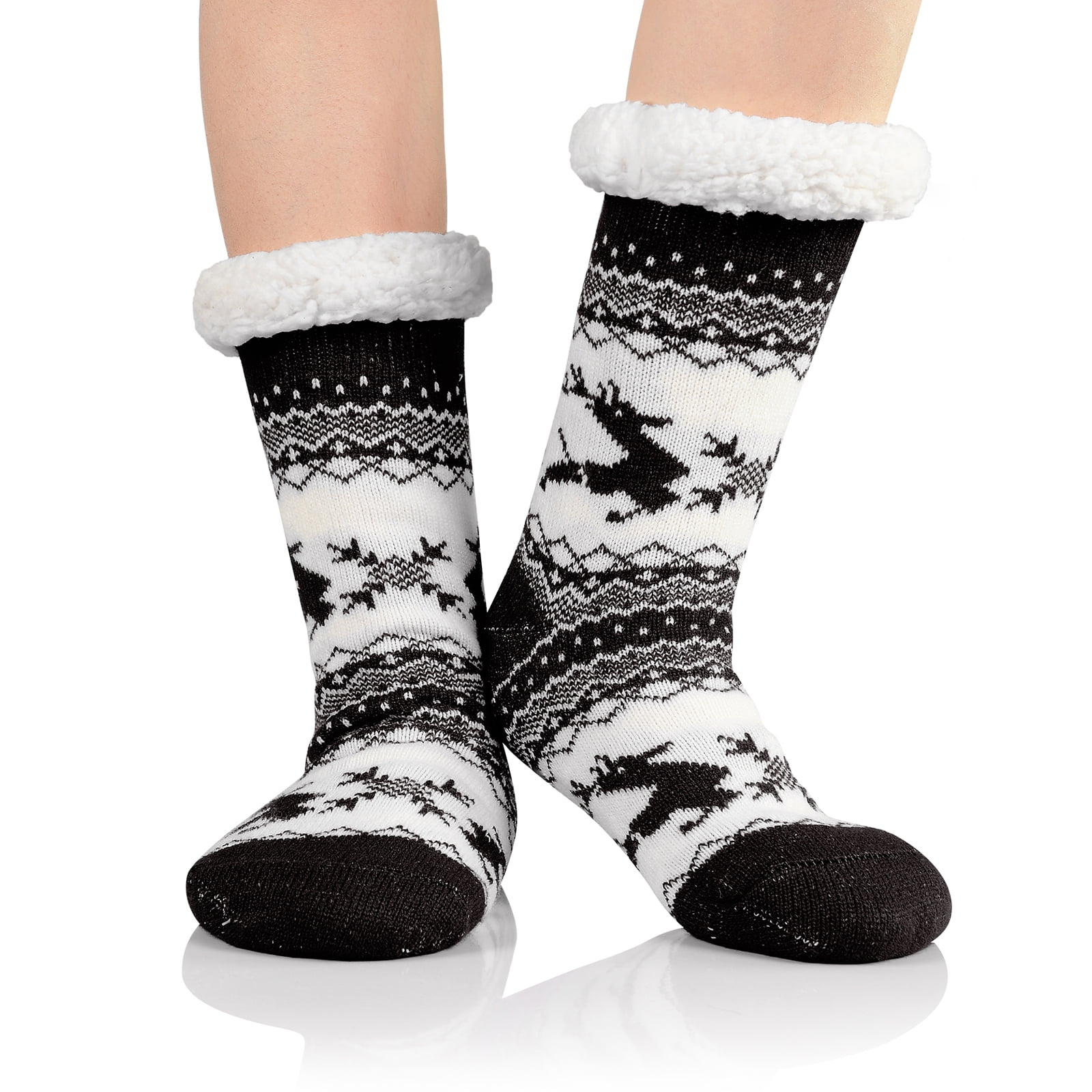 American Trends Fuzzy Socks with Grips for Women Warm House Socks ...